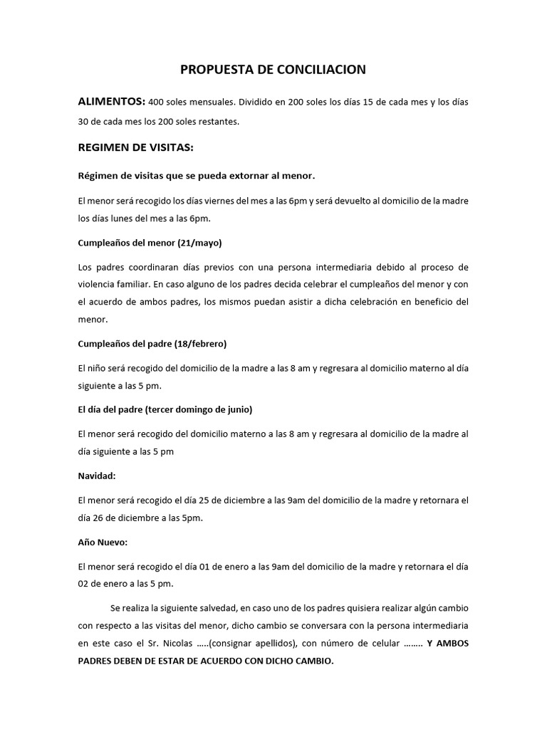 Propuesta de Conciliacion | PDF | Derecho | Salud y bienestar