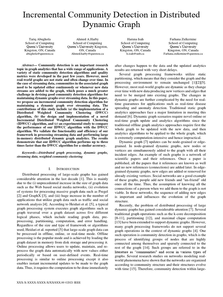 Incremental Community Detection in Distributed Dynamic Graph | Download ... Incremental Community Detection in Distributed Dynamic Graph | Download ...