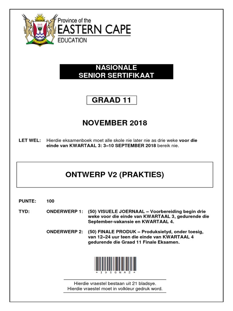 DESIGN P2 GR11 QP NOV 2018 - Afrikaans | PDF