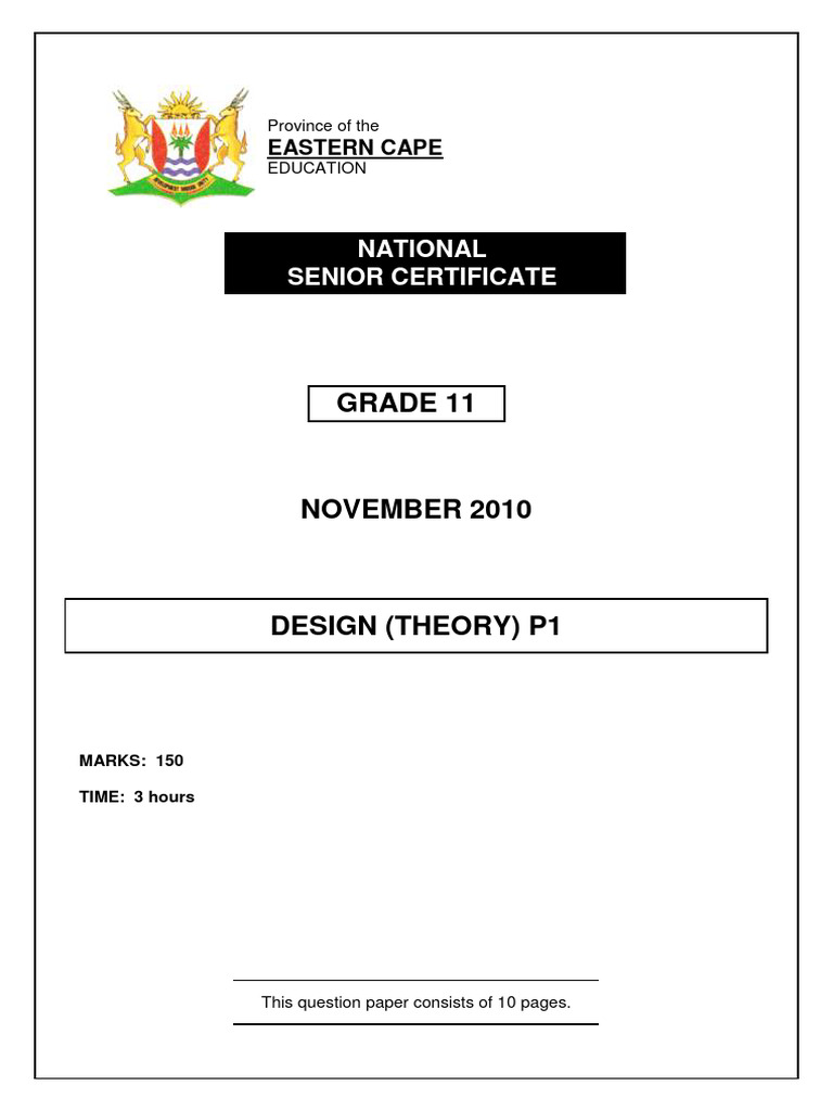 Design p1 Eng QP GR 11 2010 | PDF | Design | Reason