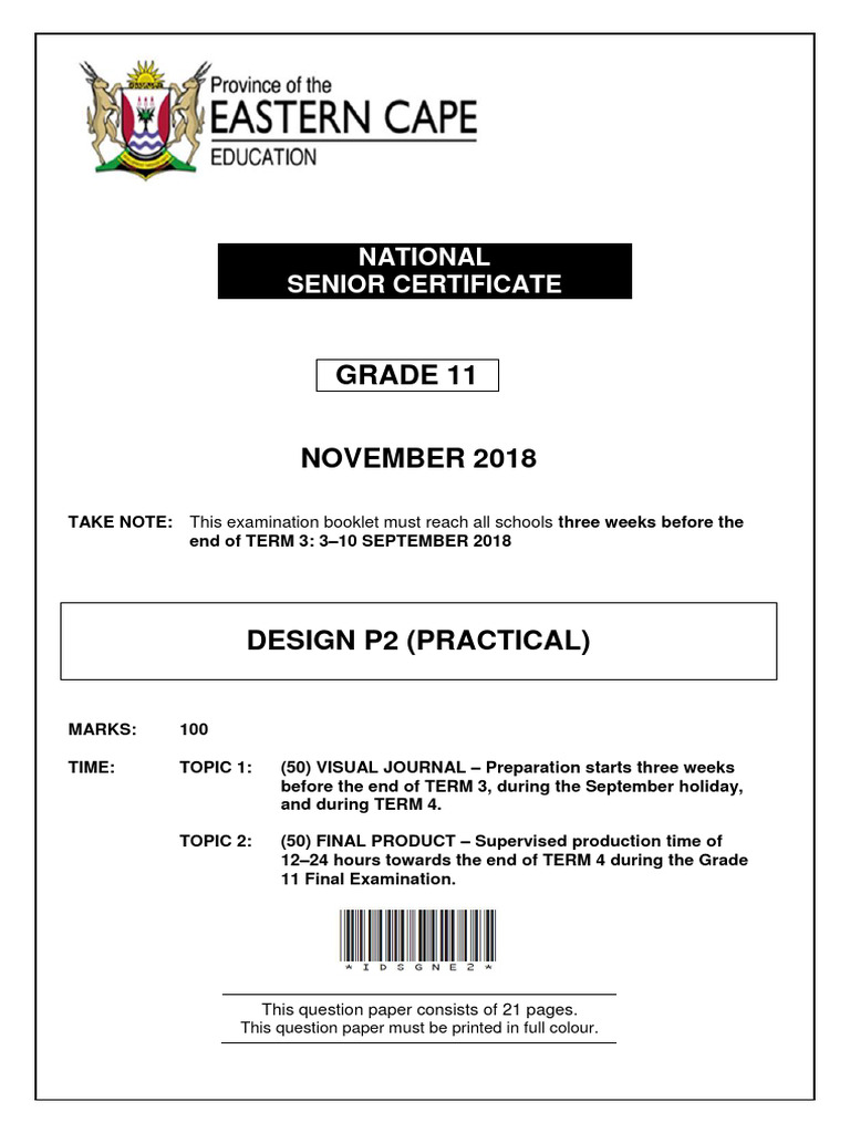 Design p2 Gr11 QP Nov 2018 - English | PDF | Phobia | Fear