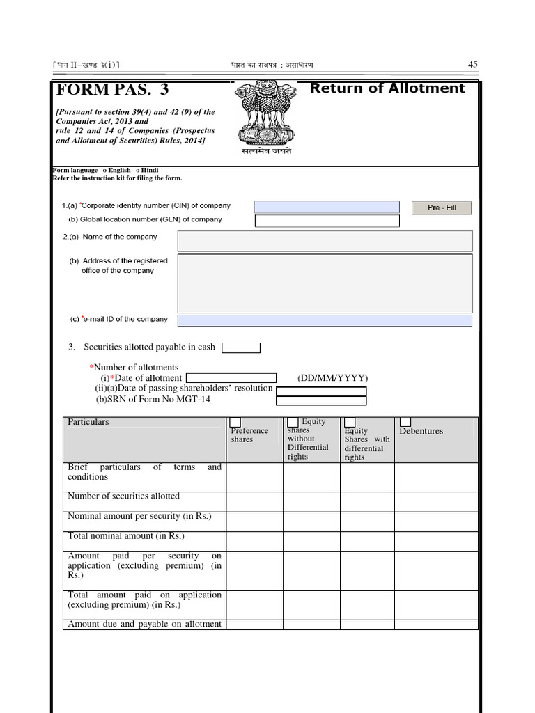 pas 3 form | Download Free PDF | Securities (Finance) | Equity (Finance)