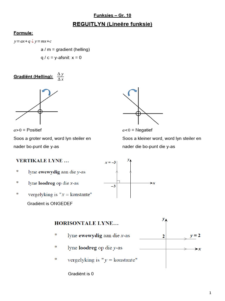 Funksies Notas Wiskunde | PDF