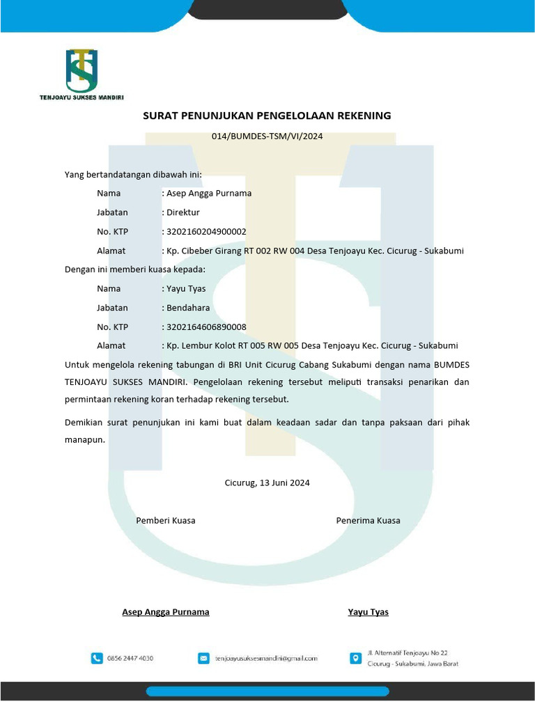 013-014 Surat BRI | PDF