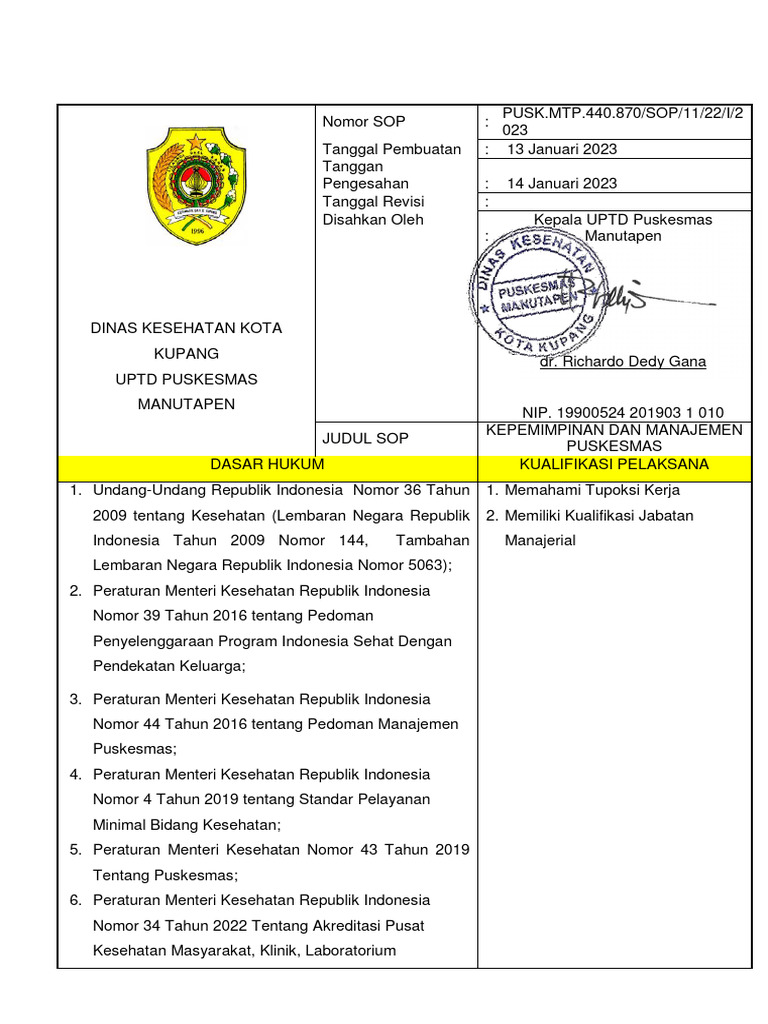 1.2.2.b SOP KMP | PDF