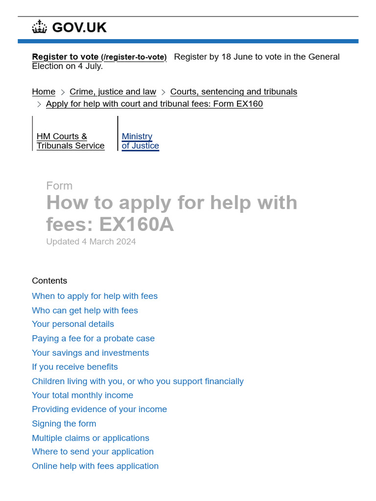 EX160A Fee Help Application Guide | PDF | Pension | Net Income