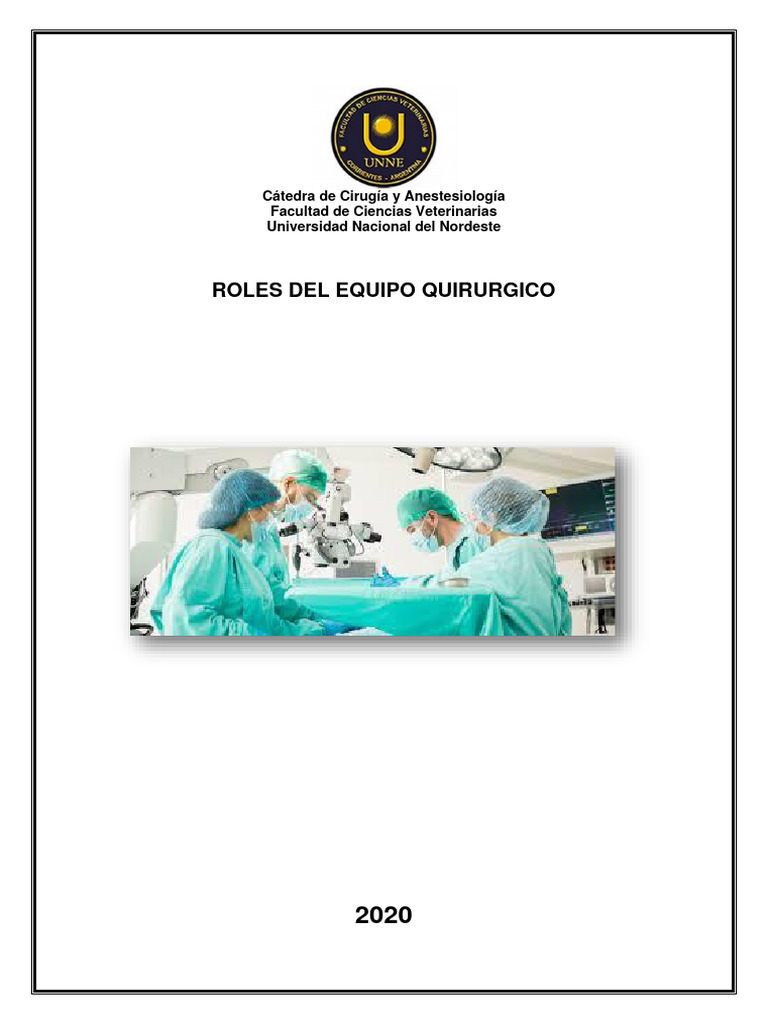 Roles del Equipo Quirúrgico en Cirugía | PDF | Cirujano | Cirugía