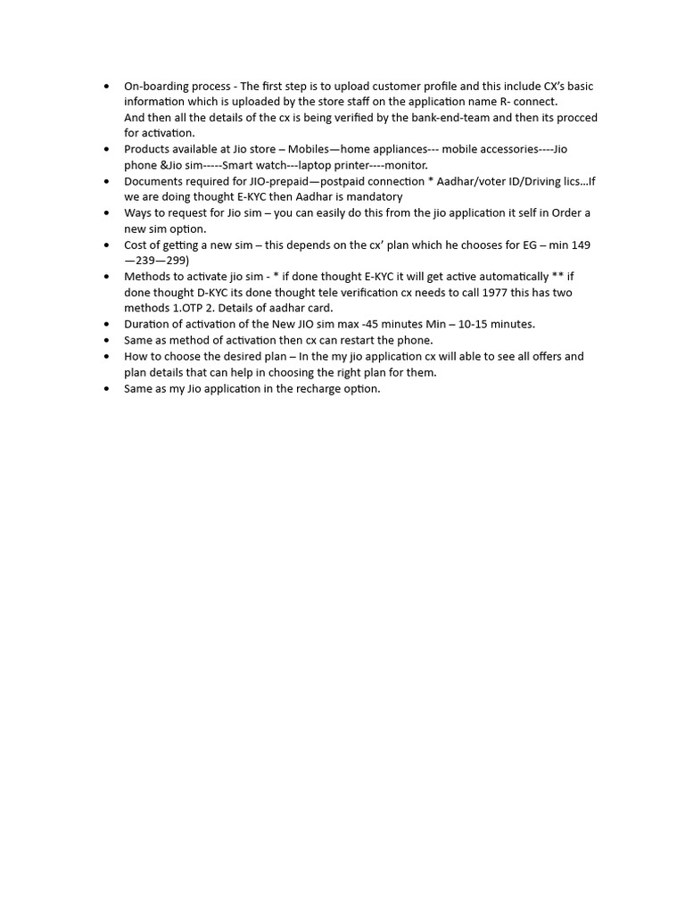 Jio Store Details | PDF