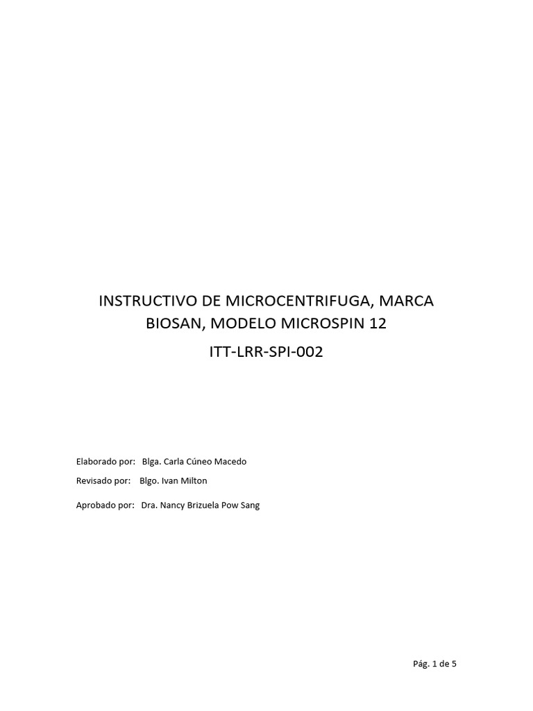 Itt 001-Lrr-Instructivo de Microspin - Master - Corregido | PDF