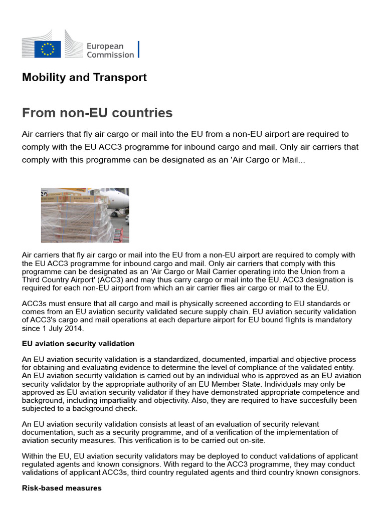 From Non-EU Countries - European Commission | PDF | Airport Security ...