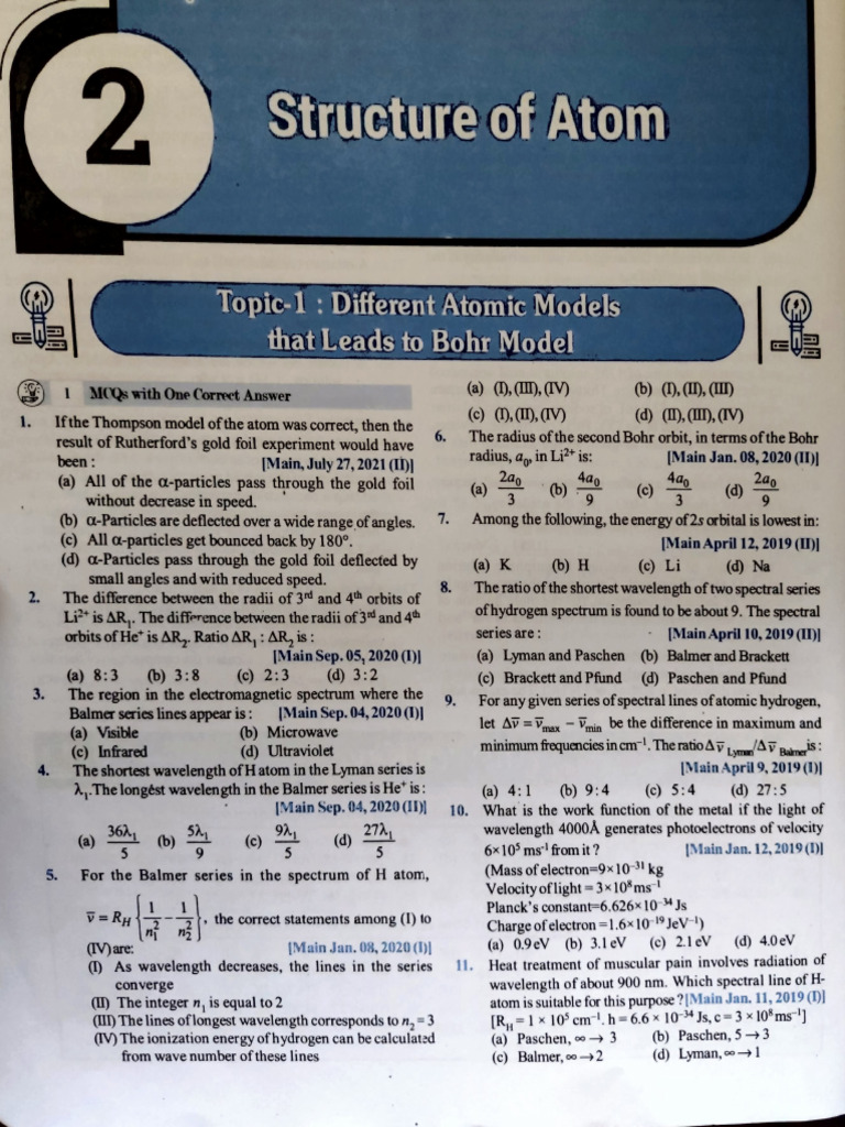 Atomic Assignment 1 | Download Free PDF | Electron | Atoms