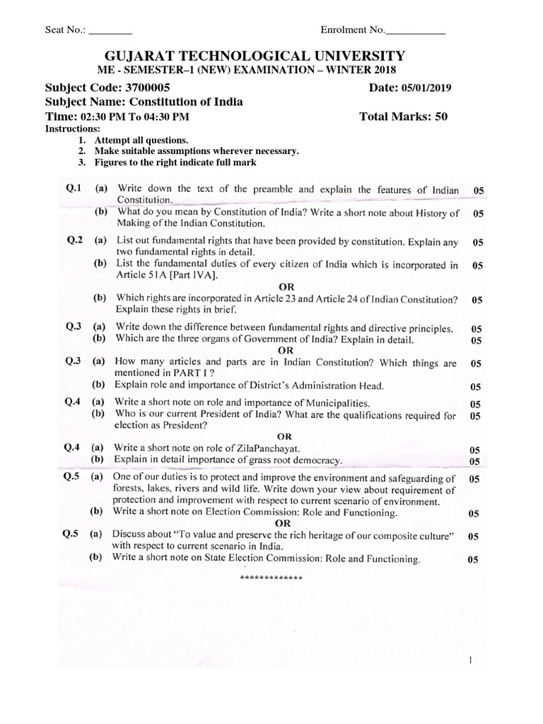 Gujarat Technological University: Subject Code: 3700005 Date: Subject ...