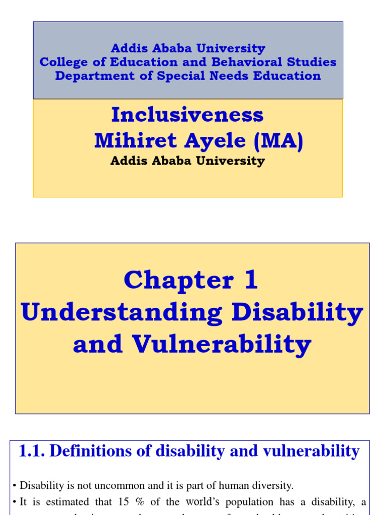 Inclusiveness Lecture Notes 1 (Chapters 1-8) | PDF | Disability | Optimism
