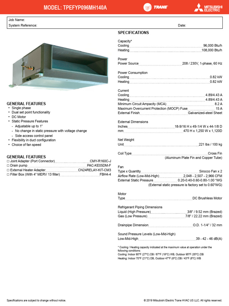 TPEFYP096MH140A | PDF | Air Conditioning | Building Automation