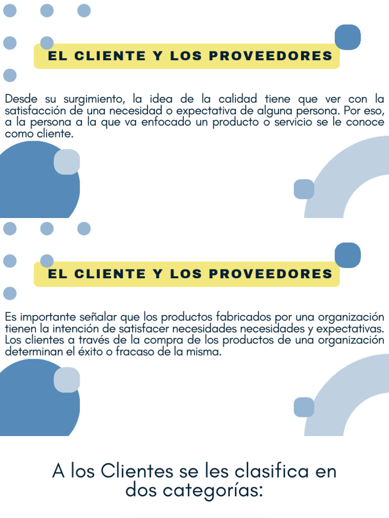El Cliente y Los Proveedores | Descargar gratis PDF | Calidad ...