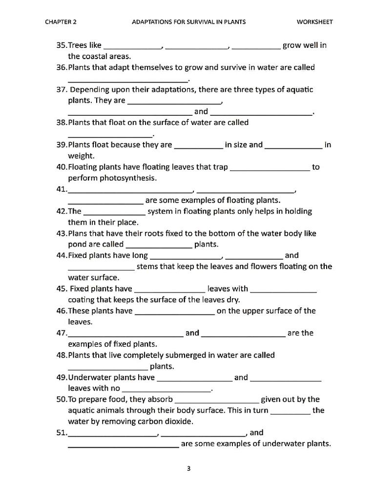 Adaptation Part 3 Class 4 Science | PDF