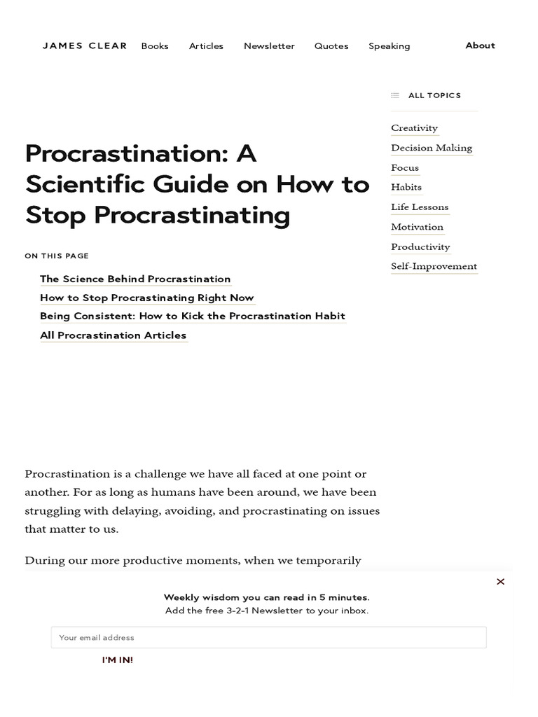 Procrastination - A Brief Guide On How To Stop Procrastinating | PDF ...