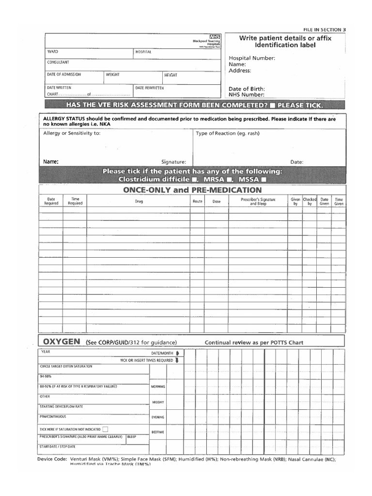 Prescription writing empty chart 2 | PDF