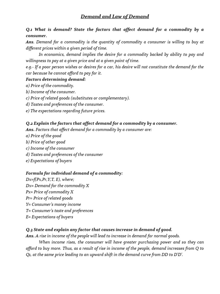 Theory of Demand (1) | PDF | Demand | Demand Curve
