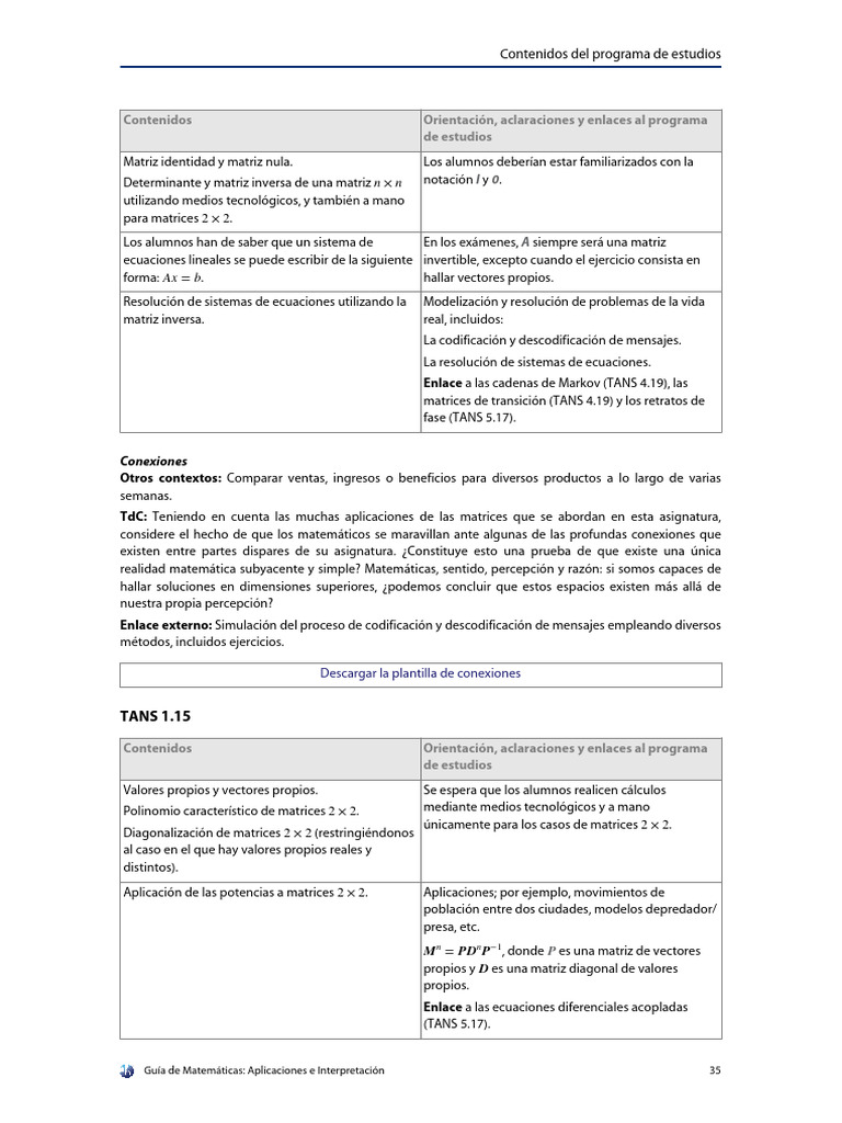 Guía IB 5 | PDF | Valores propios y vectores propios | Matriz (Matemáticas)