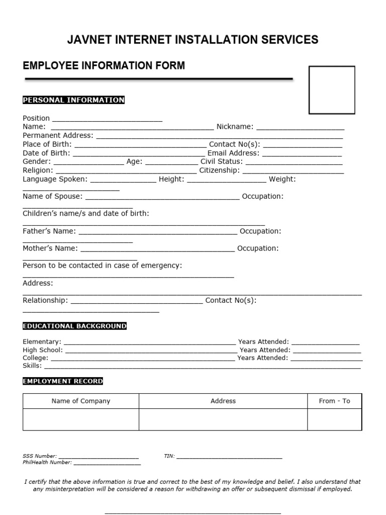 Biodata Template Philippines | PDF