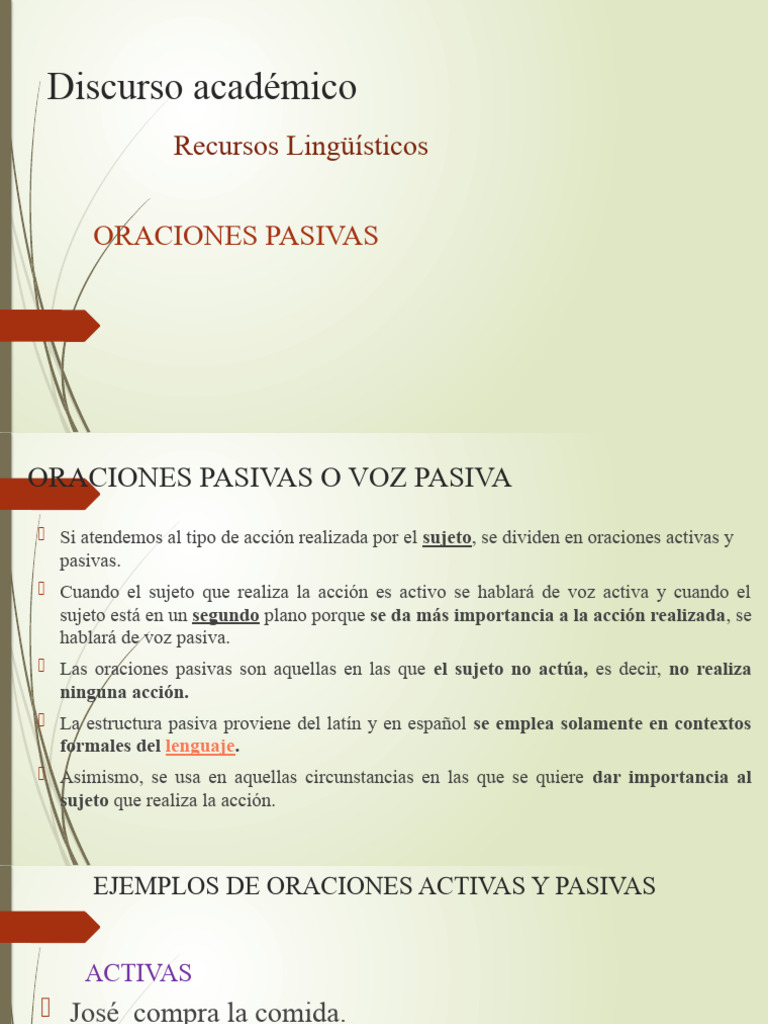 Guía de Oraciones Pasivas | PDF | Verbo | Oración (Lingüística)