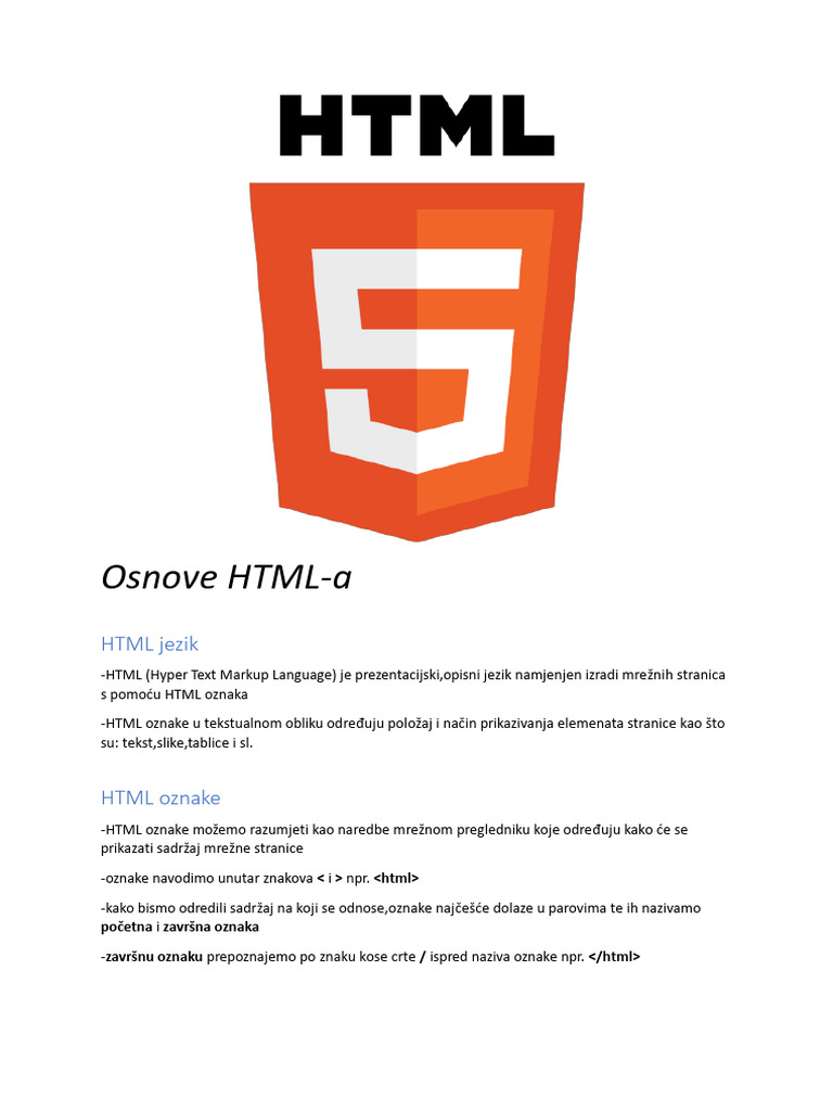 Osnove HTML-a | PDF
