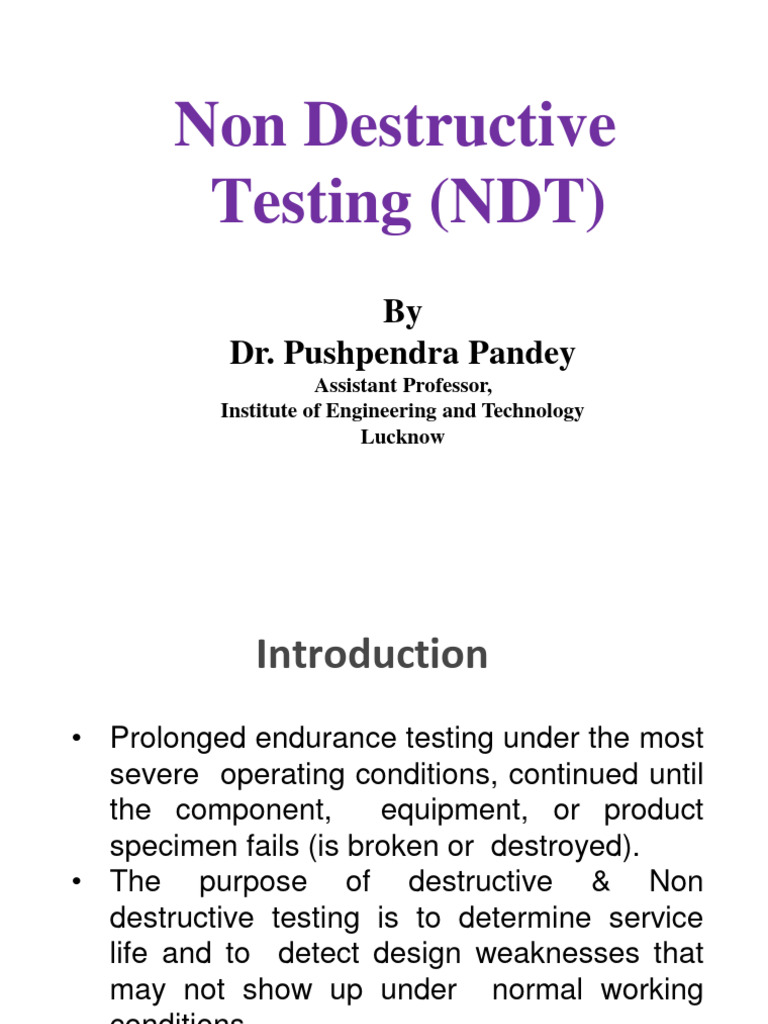 NDT Part 1 | PDF | Nondestructive Testing | Materials
