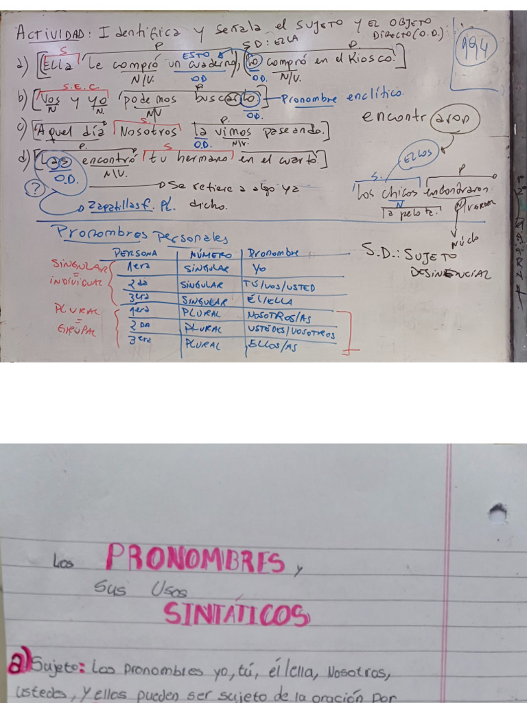 Pronombres y sintaxis | PDF
