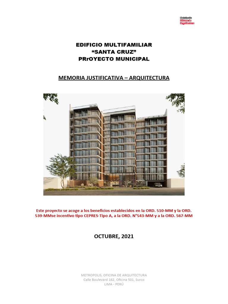A - Emf - Santa Cruz - PM - Memoria Justificativa - 05.10.2021 | PDF | Uso eficiente de energía ...