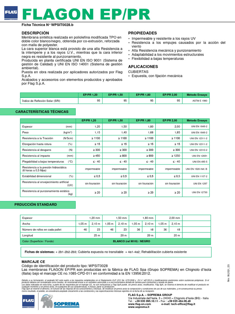 MEMBRANA TPO -FLAGON EP-PR-FICHA TECNICA | Descargar gratis PDF ...