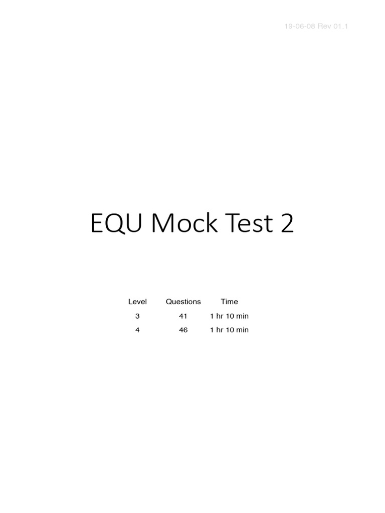 EQU Mock Test 2: BOP Operations | PDF | Chemical Engineering | Hydraulics