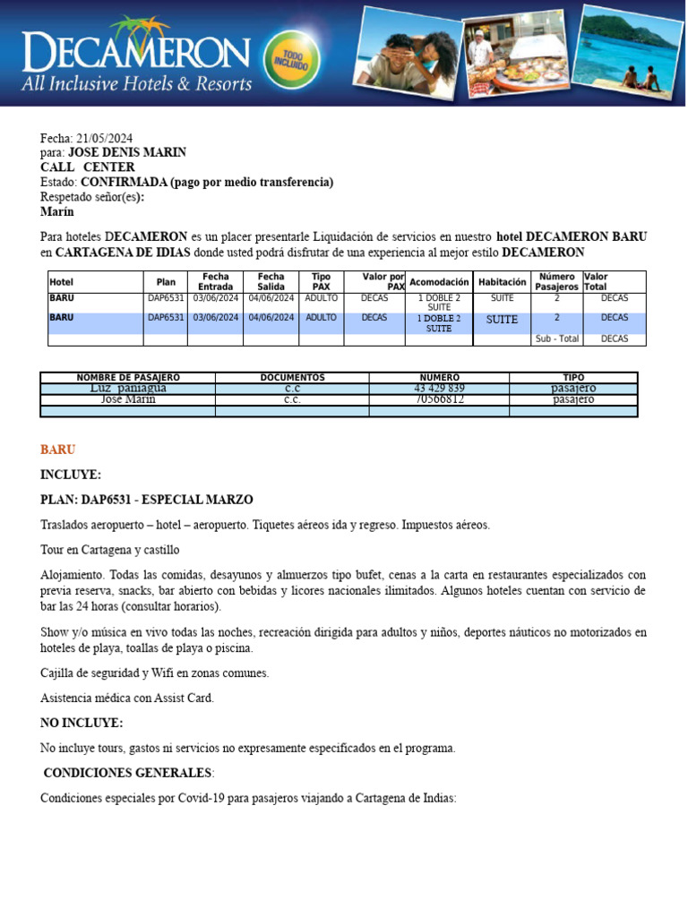 Decameron | PDF | aerolíneas | Hotel