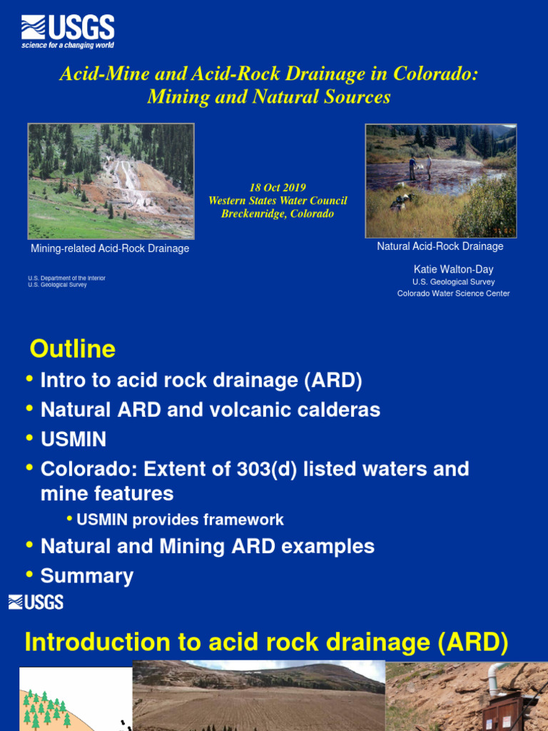 WaltonDay - Acid Mine and Acid Rock Drainage in Colorado | PDF | Mining ...