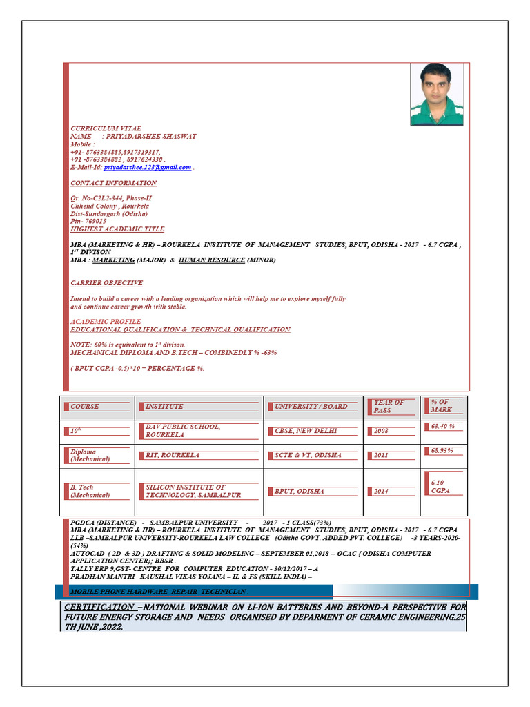 Tech Mahendra New CV It and Mba | PDF | Engineering | Business