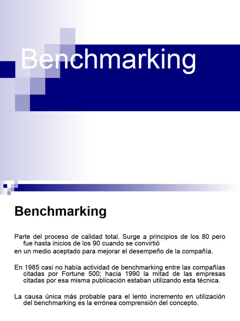 Benchmarking | Descargar gratis PDF | Benchmarking | Business