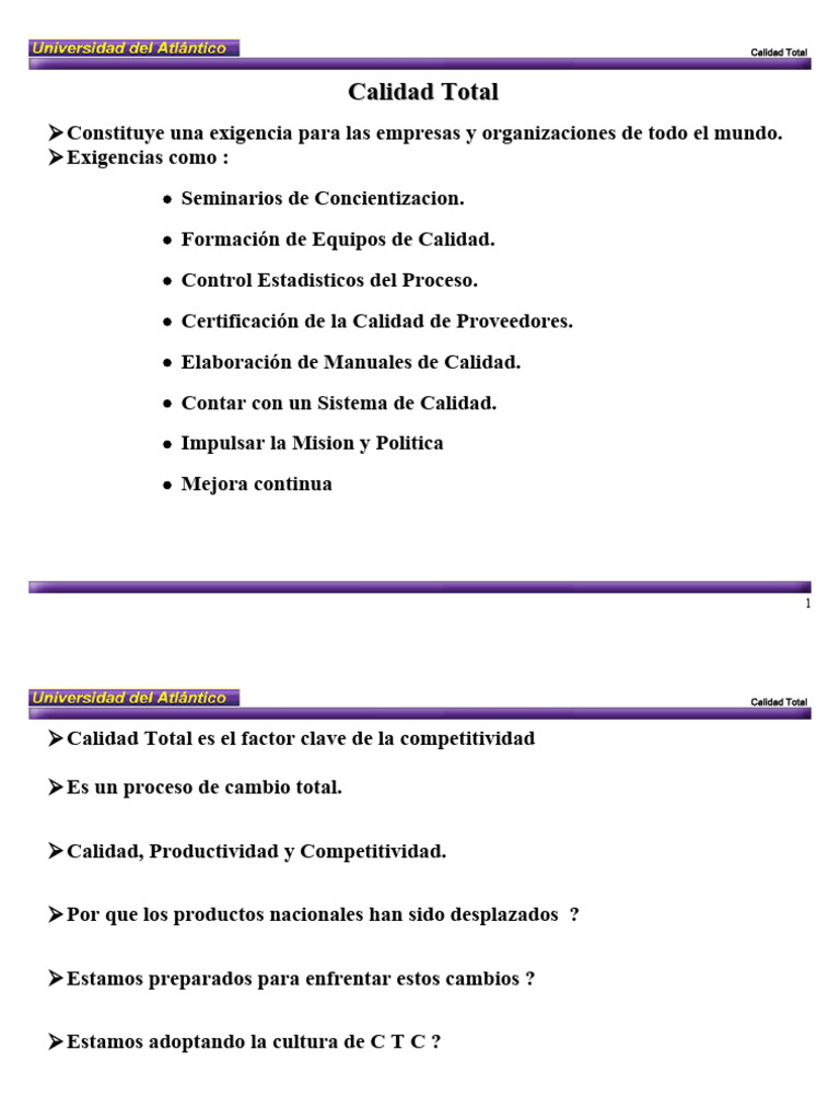 calidad total | PDF | Calidad (comercial) | Business