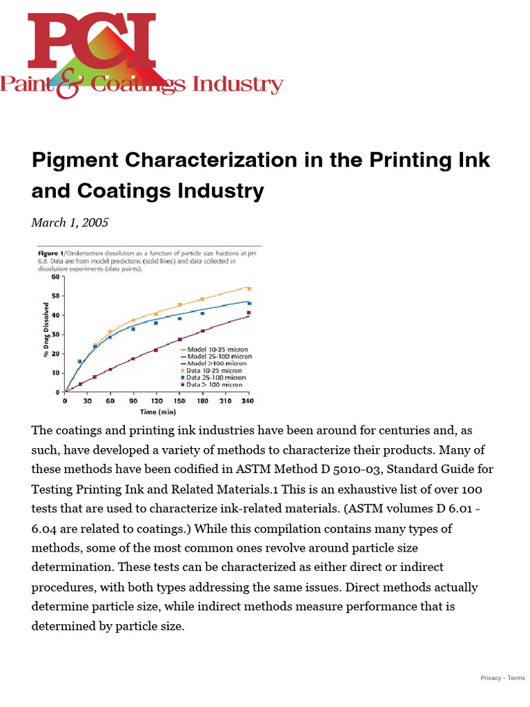 2005 Pigment Characterization in The Printing Ink and Coatings Industry ...