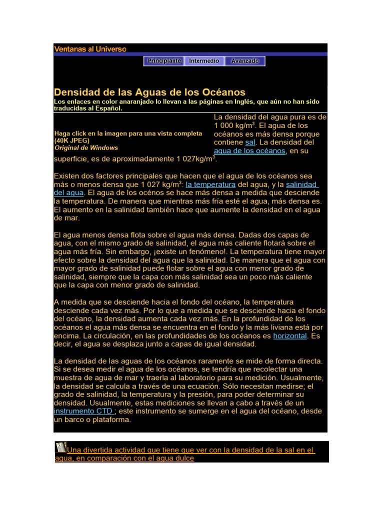 Densidad de Las Aguas de Los Océanos | PDF | Agua | Océanos