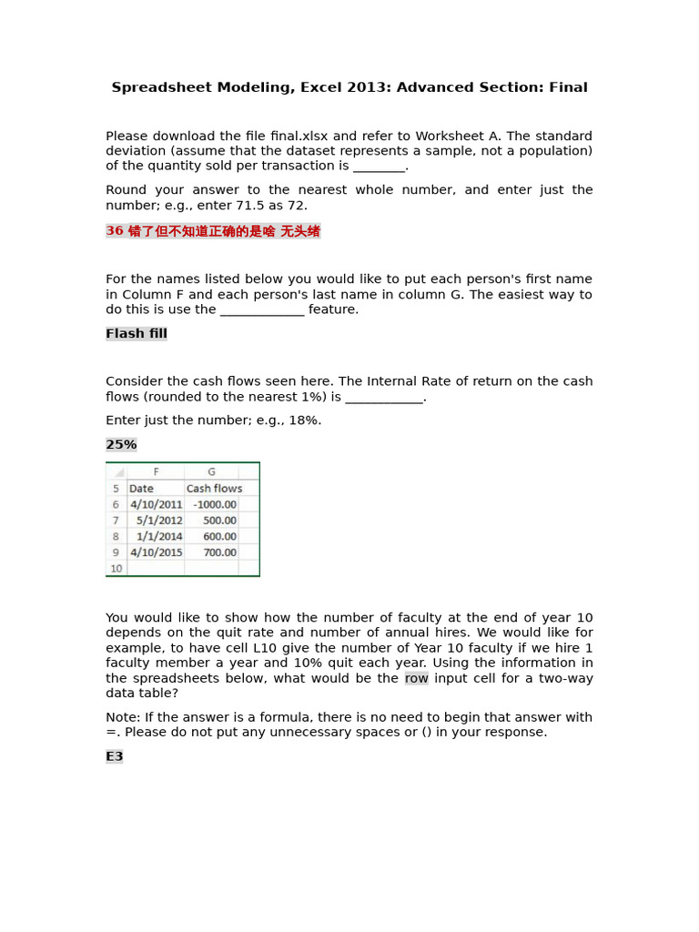 Excel Final | PDF | Spreadsheet | Option (Finance)
