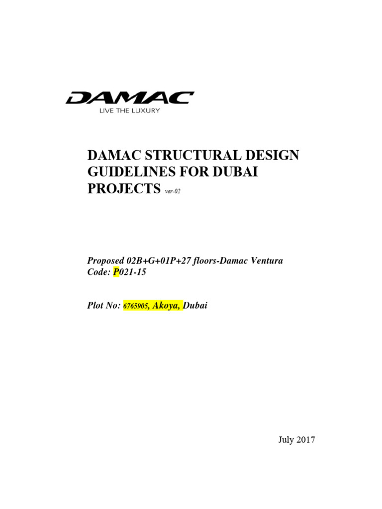 Damac Structural Guidelines | PDF | Concrete | Deep Foundation