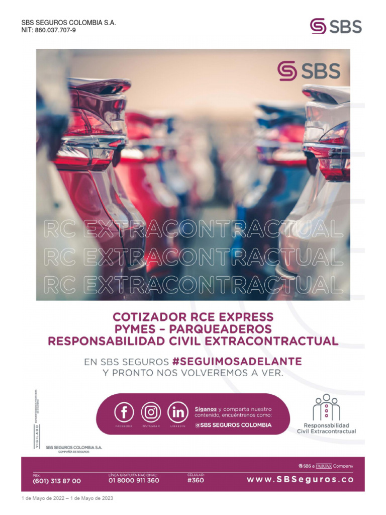 Parqueadero_Express_Pymes_SBS (2) | Descargar gratis PDF | Póliza de seguros | Seguro