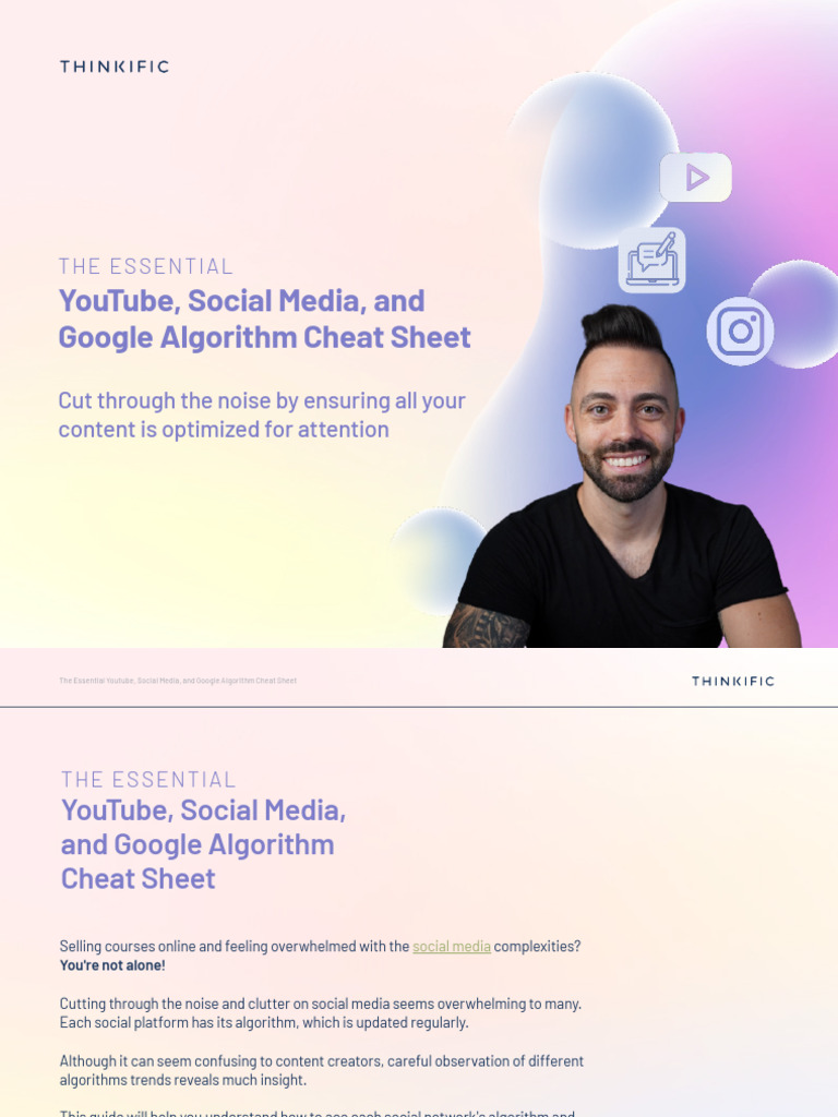 The Essential Youtube Social Media and Google Algorithm Cheat Sheet ...
