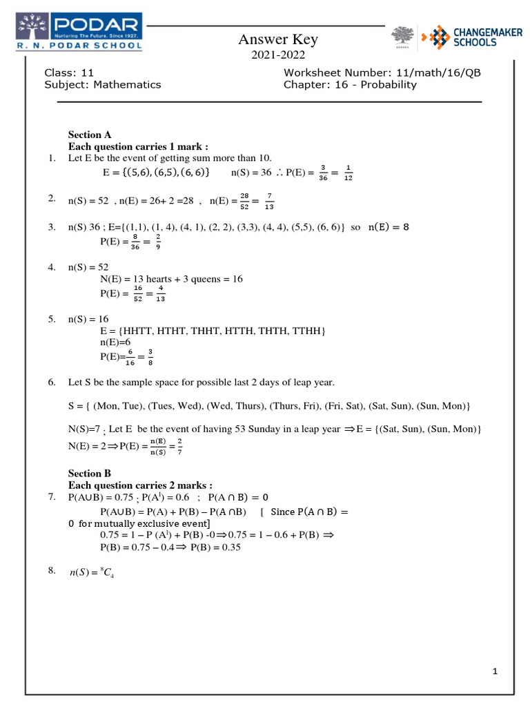 Probability AK | PDF | Mathematics | Probability Theory