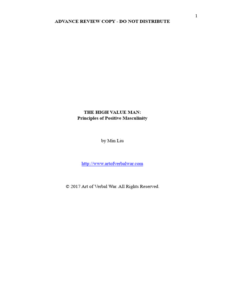 The High Value Man Advance Review | PDF | Masculinity