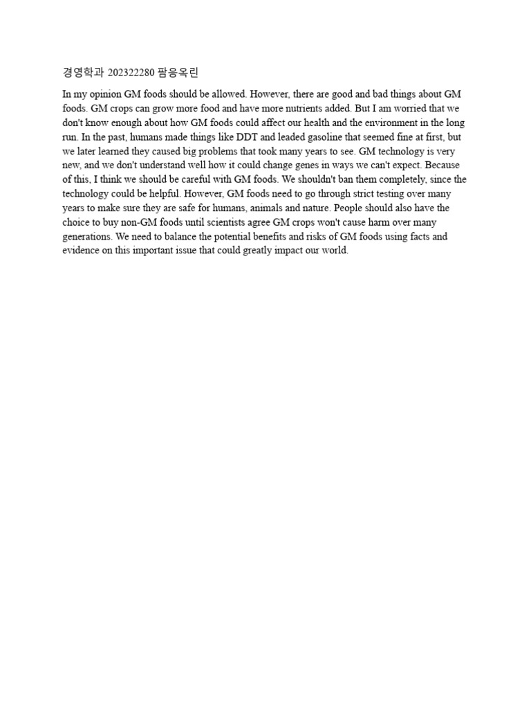 English Opinion GM Foods | PDF | Wellness