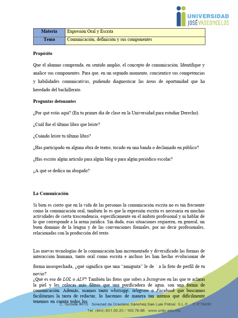 EOE Clase Virtual 1 | PDF | Comunicación | Escritura