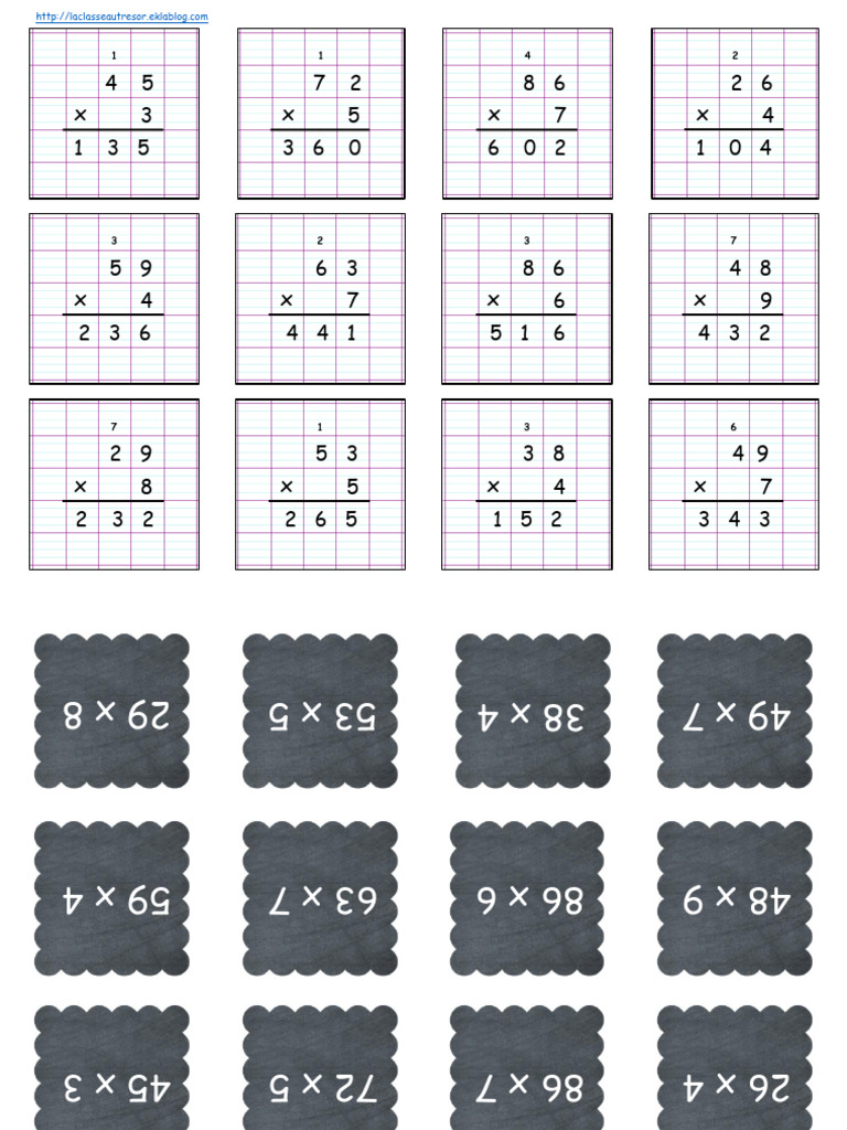 Multiplications posées pratiques | PDF