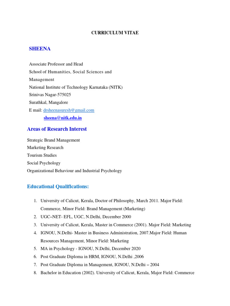 CV-SHEENA 16-03-23 | Download Free PDF | Economies | Business