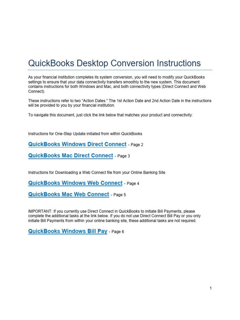 quick-books-desktop-conversion-instructions | PDF | Quick Books ...